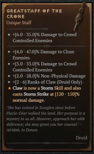 Buy Greatstaff of the Crone Unique – Diablo 4 Service