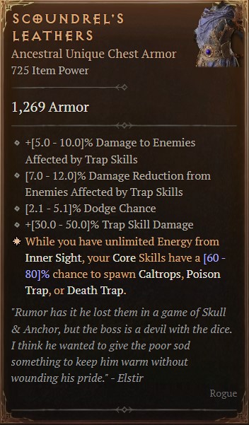 Buy Scoundrel's Leathers Unique – Diablo 4 Service | KBoosting