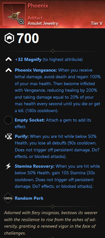 Phoenix Amulet Artifact Boost – New World Services | KBoosting