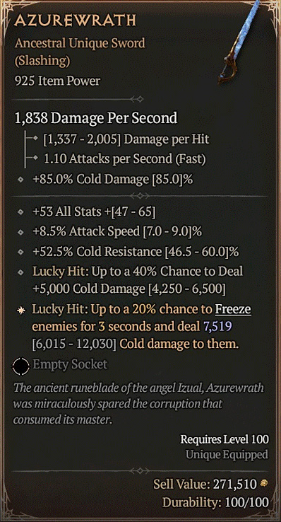 Buy Azurewrath Unique – Diablo 4 Service | KBoosting