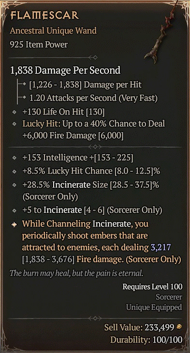 Buy Flamescar Unique Wand – Diablo 4 Service | KBoosting